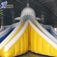 China Inflatable Water Slide Shark Theme Outdoor Water Park Pool with Anti-Slip Track 3m for sale