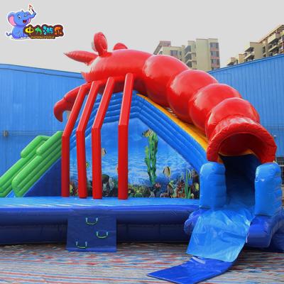 China Inflatable Water Slide Lobster Shaped PVC Bounce Slide for Outdoor Park 2.5m Height for sale