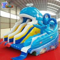 China Giant Inflatable Whale Water Slide for Kids 3-12 Years with Dual Slides and Safety Guardrails for sale