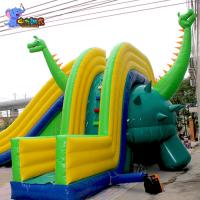 China Commercial Inflatable Dinosaur Water Slide Outdoor Bouncy Castle for Kids 3HP Blower for sale