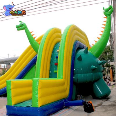 China Commercial Inflatable Dinosaur Water Slide Outdoor Bouncy Castle for Kids 3HP Blower for sale