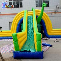 China Commercial Inflatable Dinosaur Water Slide Outdoor Bouncy Castle for Kids 3HP Blower for sale