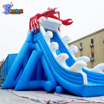 China Inflatable Water Slide Ocean Lobster Theme 3m High PVC Bounce Slide for Pool for sale