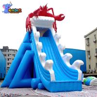 China Inflatable Water Slide Ocean Lobster Theme 3m High PVC Bounce Slide for Pool for sale