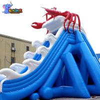 China Inflatable Water Slide Ocean Lobster Theme 3m High PVC Bounce Slide for Pool for sale