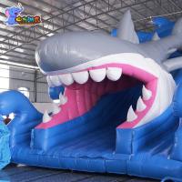 China Customized Shark Inflatable Water Slide Bounce House 3m PVC for Kids for sale