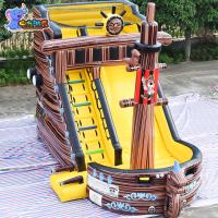 China Outdoor Inflatable Pirate Ship Slide Water Bouncy Castle 6m x 4m for sale