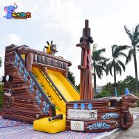 China Outdoor Inflatable Pirate Ship Slide Water Bouncy Castle 6m x 4m for sale