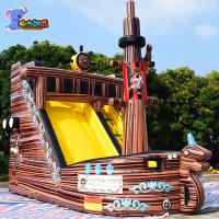 China Outdoor Inflatable Pirate Ship Slide Water Bouncy Castle 6m x 4m for sale