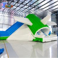 China Aircraft Theme Inflatable Water Slide Large Outdoor PVC 0.55mm Kids Play for sale