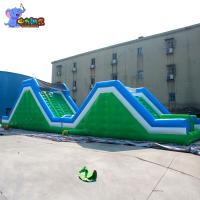 China Custom Inflatable Water Slide Outdoor Obstacle Double Peak Challenge 8 Min Setup for sale