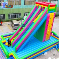 China Commercial Inflatable Water Slide with 2 Slides and Rock Climbing for Outdoor Park for sale