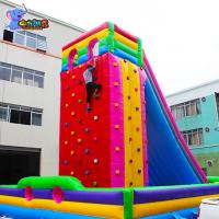 China Commercial Inflatable Water Slide with 2 Slides and Rock Climbing for Outdoor Park for sale