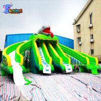 China Kids Inflatable Water Slide Eco Friendly Weatherproof 30cm Thick Air Cushion for sale