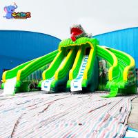 China Kids Inflatable Water Slide Eco Friendly Weatherproof 30cm Thick Air Cushion for sale