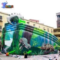 China Kids Inflatable Water Slide Eco Friendly Weatherproof 30cm Thick Air Cushion for sale