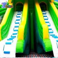 China Kids Inflatable Water Slide Eco Friendly Weatherproof 30cm Thick Air Cushion for sale