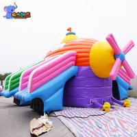 China 450kg Inflatable Water Slide Aircraft Theme Double Lane PVC Bounce Play for sale