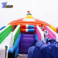 China 450kg Inflatable Water Slide Aircraft Theme Double Lane PVC Bounce Play for sale