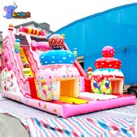 China Candy Theme 20 Foot Inflatable Water Slide Bounce Equipment for Children 3-12 for sale