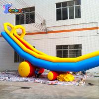 China Commercial Waterproof Inflatable Pontoon Slide 2-Lane Racing Water Park for sale