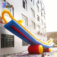 China Commercial Waterproof Inflatable Pontoon Slide 2-Lane Racing Water Park for sale