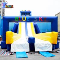 China Giant Outdoor Inflatable Water Slide 50ft Dual Lane for Kids Adults Sun Resistant PVC for sale
