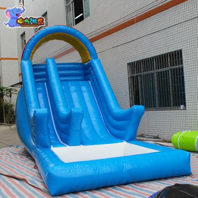 China PVC Inflatable Water Slide with Buffer Pool for Kids 3-12 CE Certified 30cm Pool Depth for sale