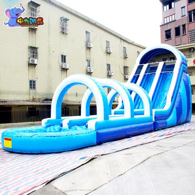 China Large 30 Ft Slip and Slide Inflatable Backyard Water Park Slide Double Track for sale
