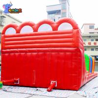 China Rainbow 40 Ft Inflatable Water Slide Paddling Pool for Kids Wet Dry Dual Lane Competition for sale