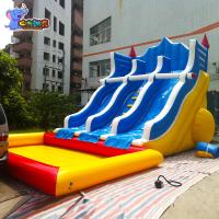 China Outdoor Triple Inflatable Waterslide Birthday Party Buffer Pool 22ft CE Certified for sale