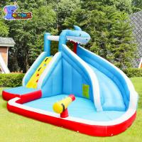China Custom Inflatable Water Slide for Kids 3-12 Years Double Slide with 30cm Pool for sale