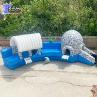 China Penguin Theme Inflatable Water Slide 0.55mm PVC Outdoor Kids Play Park for sale