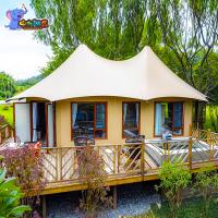 China OEM Permanent Tarpaulin Safari Tent Glamping Resort Hotel Room 4m x 6m for sale