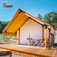 China Large Luxury Safari Glamping Resort Tent Waterproof Tarpaulin 4 Person for sale