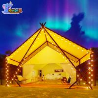 China Large Luxury Safari Glamping Resort Tent Waterproof Tarpaulin 4 Person for sale
