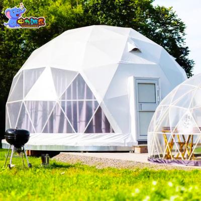 China Geodesic Dome Glamping Tent 420kg Load Bearing Waterproof PVC Luxury Camping Hotel for sale