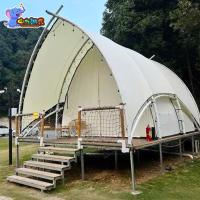 China Outdoor Panoramic Safari Glamping Hotel Tent Waterproof Canvas 4-Poster Bed for sale