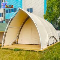 China Outdoor Panoramic Safari Glamping Hotel Tent Waterproof Canvas 4-Poster Bed for sale