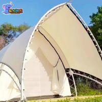 China Outdoor Panoramic Safari Glamping Hotel Tent Waterproof Canvas 4-Poster Bed for sale