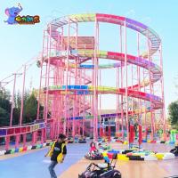 China Custom Outdoor Glass Water Slide 250m Dual Track 4-10m/s Speed Amusement Park Equipment for sale