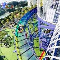 China Custom Outdoor Glass Water Slide 250m Dual Track 4-10m/s Speed Amusement Park Equipment for sale