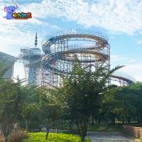 China Custom Glass Water Slide 200-500m Long Rainbow Spiral Amusement Park Equipment for sale