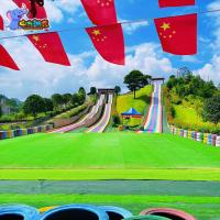 China Custom Outdoor Rainbow Slide Amusement Park Equipment 80-150m Length Dual Lane for sale