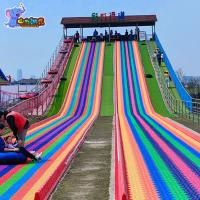 China Custom Outdoor Rainbow Slide Amusement Park Equipment 80-150m Length Dual Lane for sale