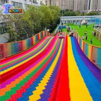 China Custom Outdoor Rainbow Slide Amusement Park Equipment 80-150m Length Dual Lane for sale