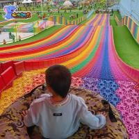 China Custom Outdoor Rainbow Slide Amusement Park Equipment 80-150m Length Dual Lane for sale