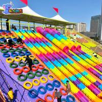 China Outdoor Rainbow Slide Amusement Park Equipment 6-8m Height 3-6 Lanes Customizable for sale