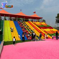China Outdoor Rainbow Slide Amusement Park Equipment 6-8m Height 3-6 Lanes Customizable for sale