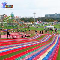 China Outdoor Rainbow Slide 7 Color Parallel Slide 50-100m Length for Amusement Park for sale